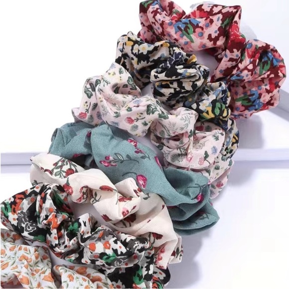 Hand Crafted | Hair | 7 Piece Floral Scrunches | Poshmark